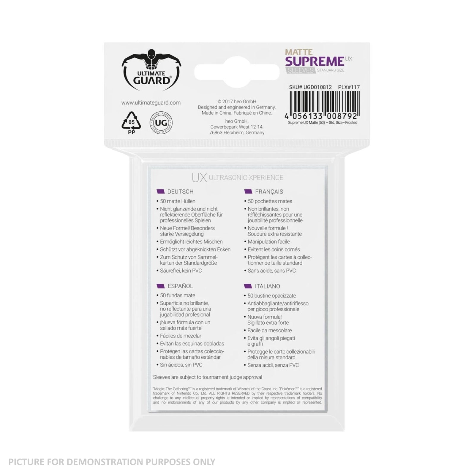 Ultimate Guard 50 Supreme UX Sleeves - Matte Frosted — Unplugged Games