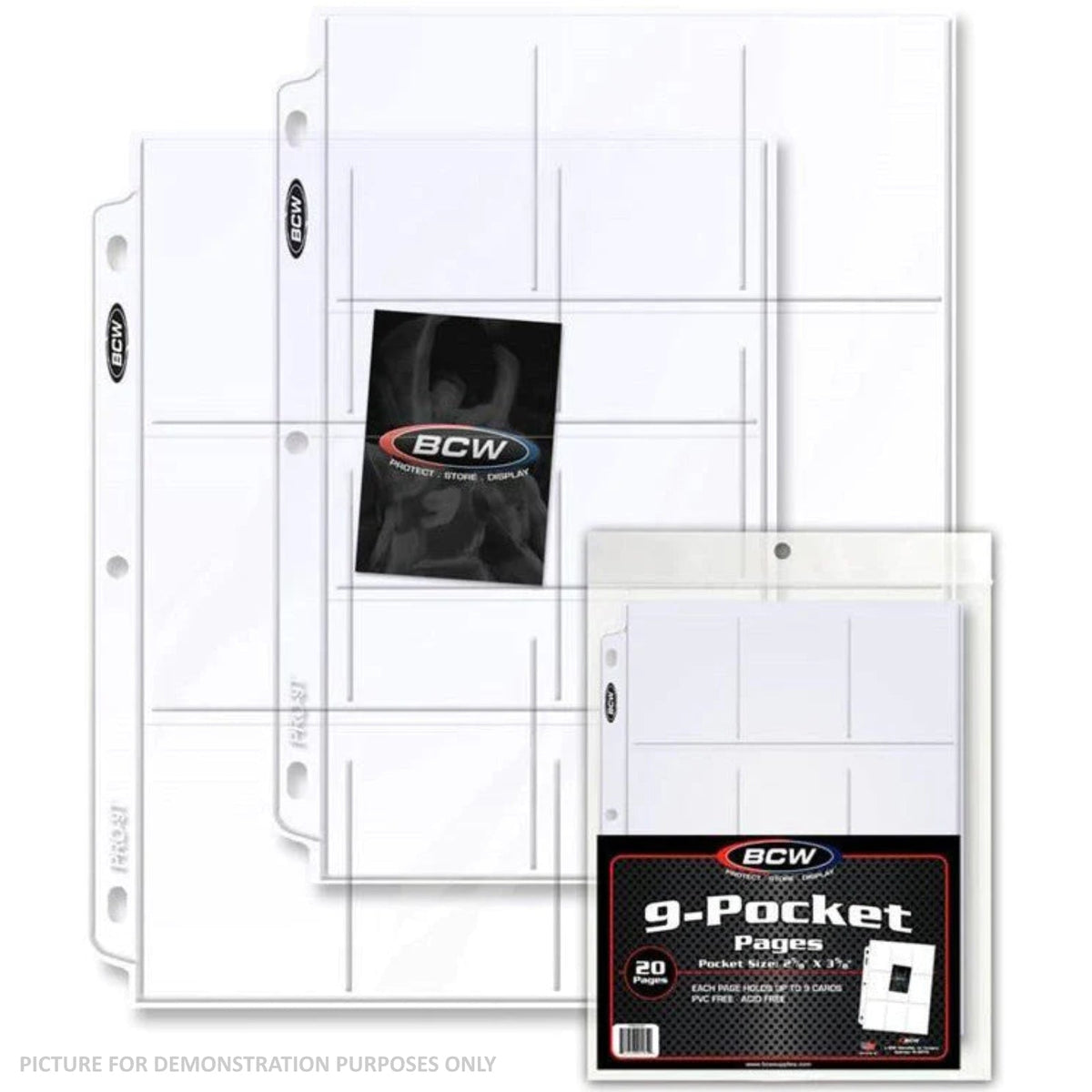 BCW 9 Pocket Protective Pages Top Loading (20 Pages Per Pack ...